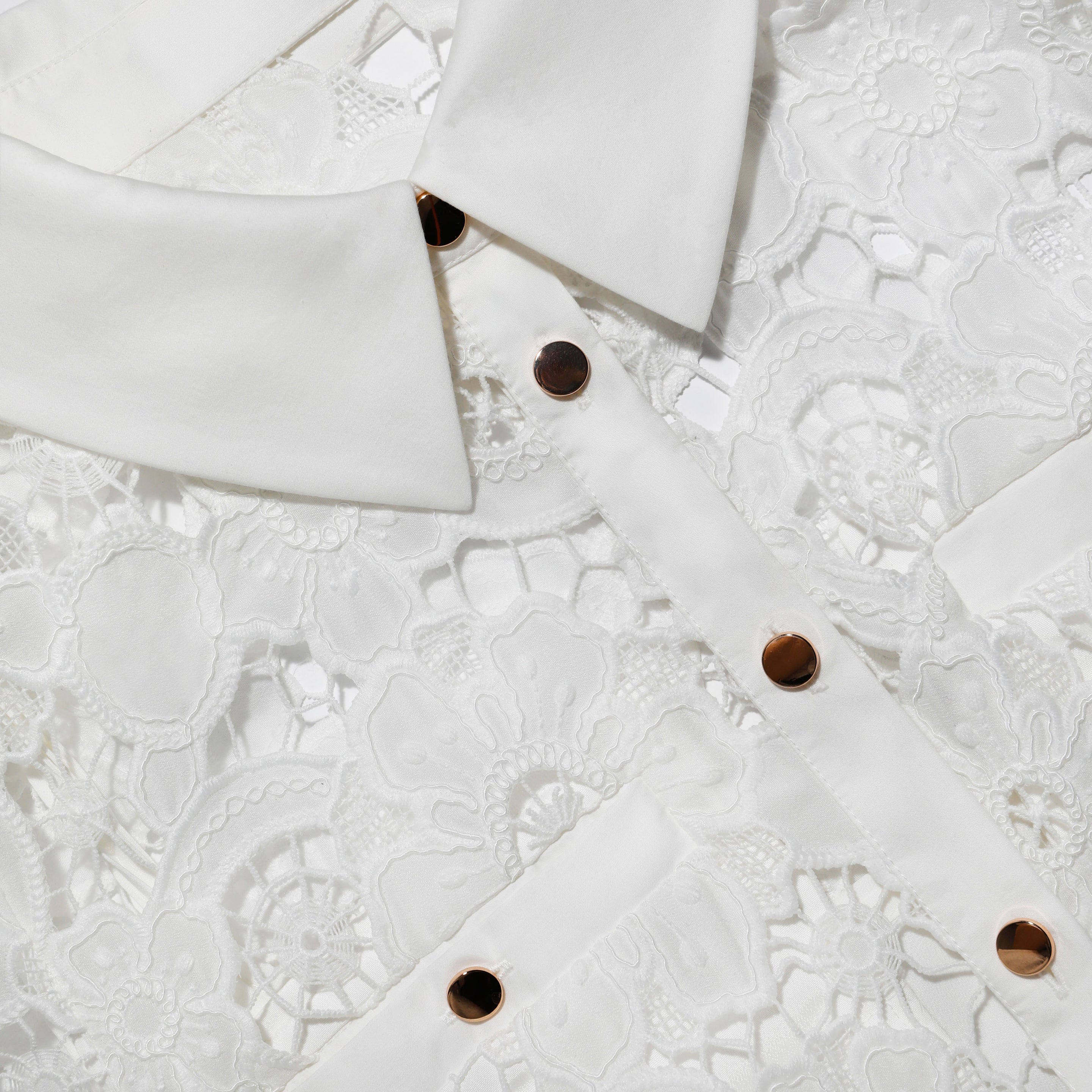 White Lace Collared Maxi Dress – self-portrait