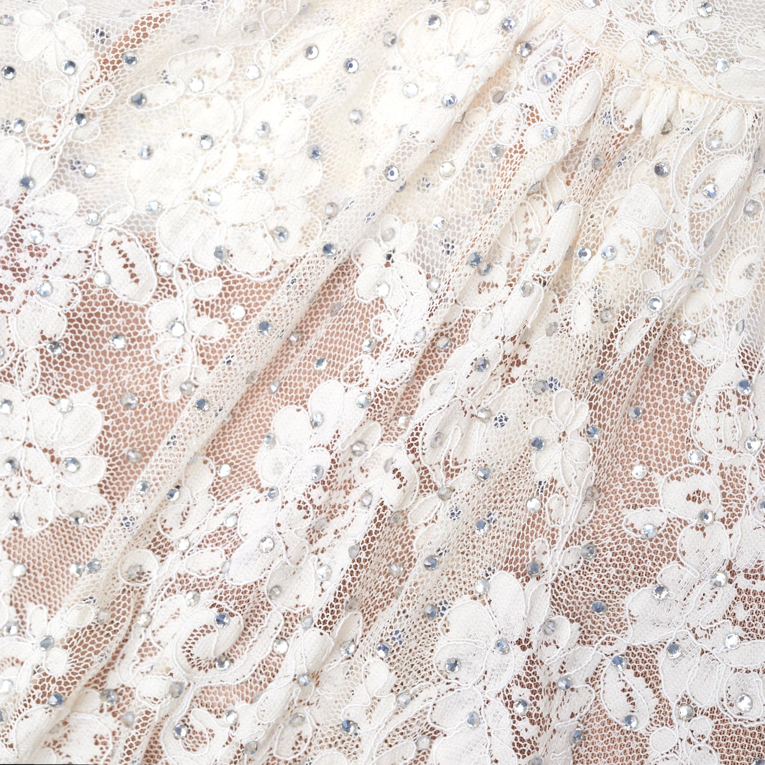 White Rhinestone Lace Maxi Dress – self-portrait