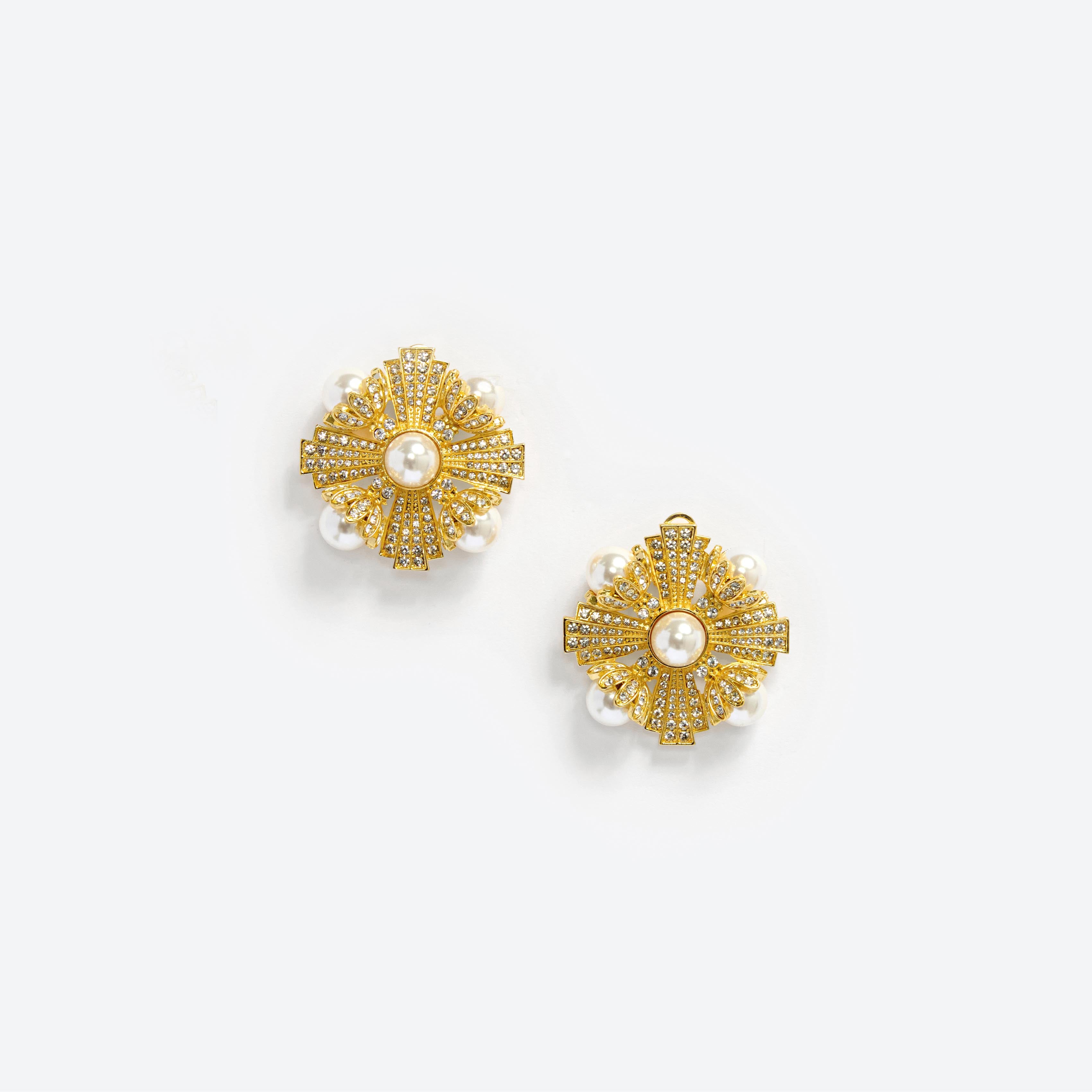 Large Gold Encrusted Earrings – self-portrait