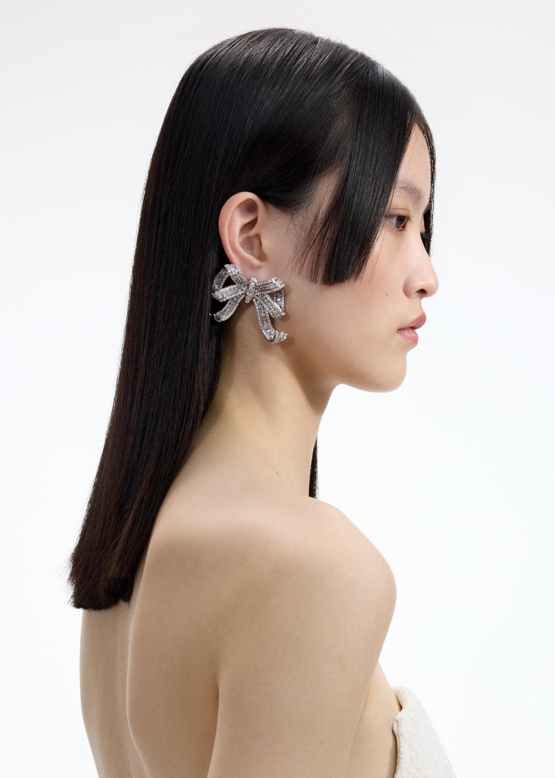 Crystal Bow Earrings – self-portrait