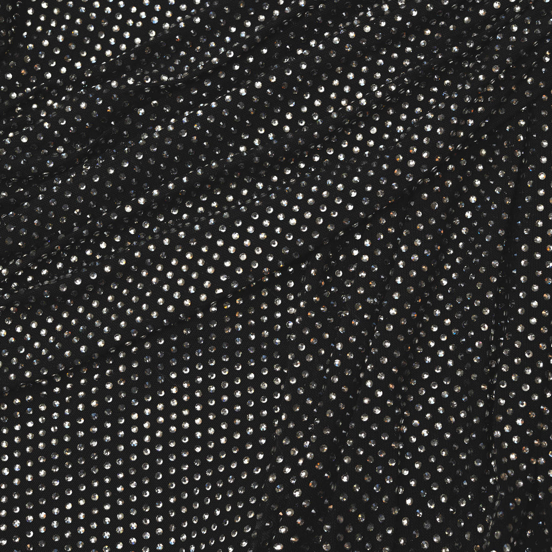 Black Rhinestone Mesh Top – self-portrait