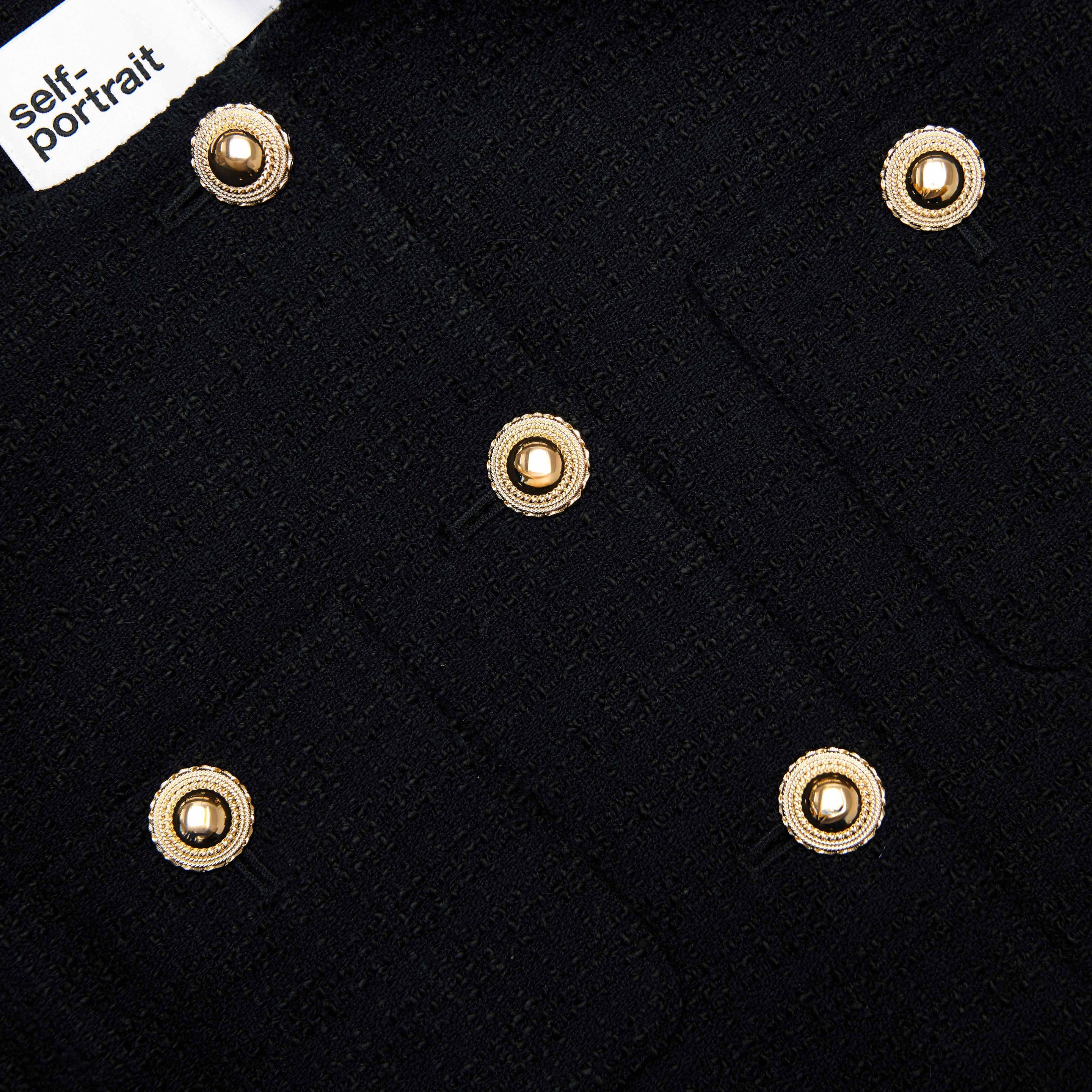 Black Boucle Fur Cuff Jacket – self-portrait