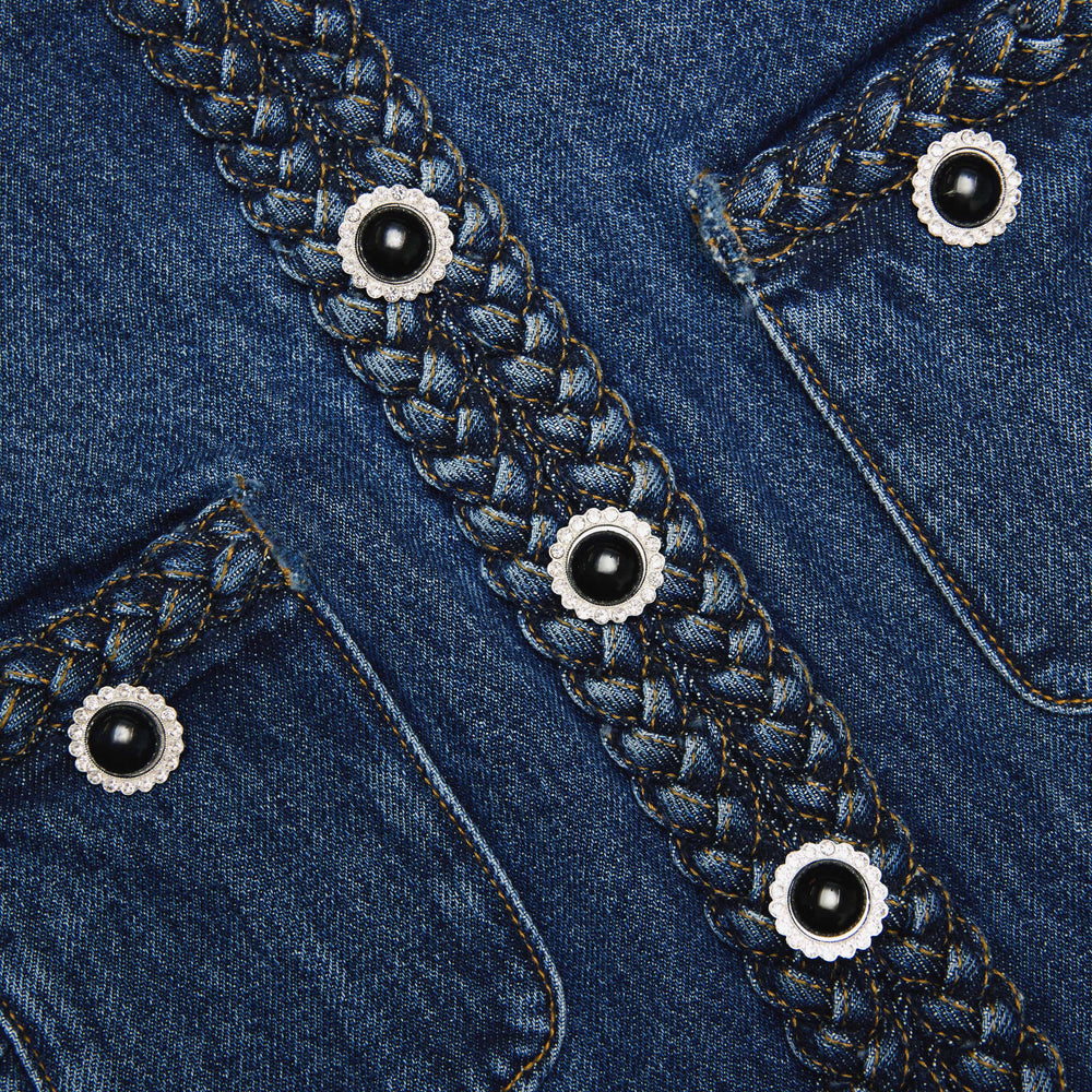Denim Braided Mini Dress – self-portrait