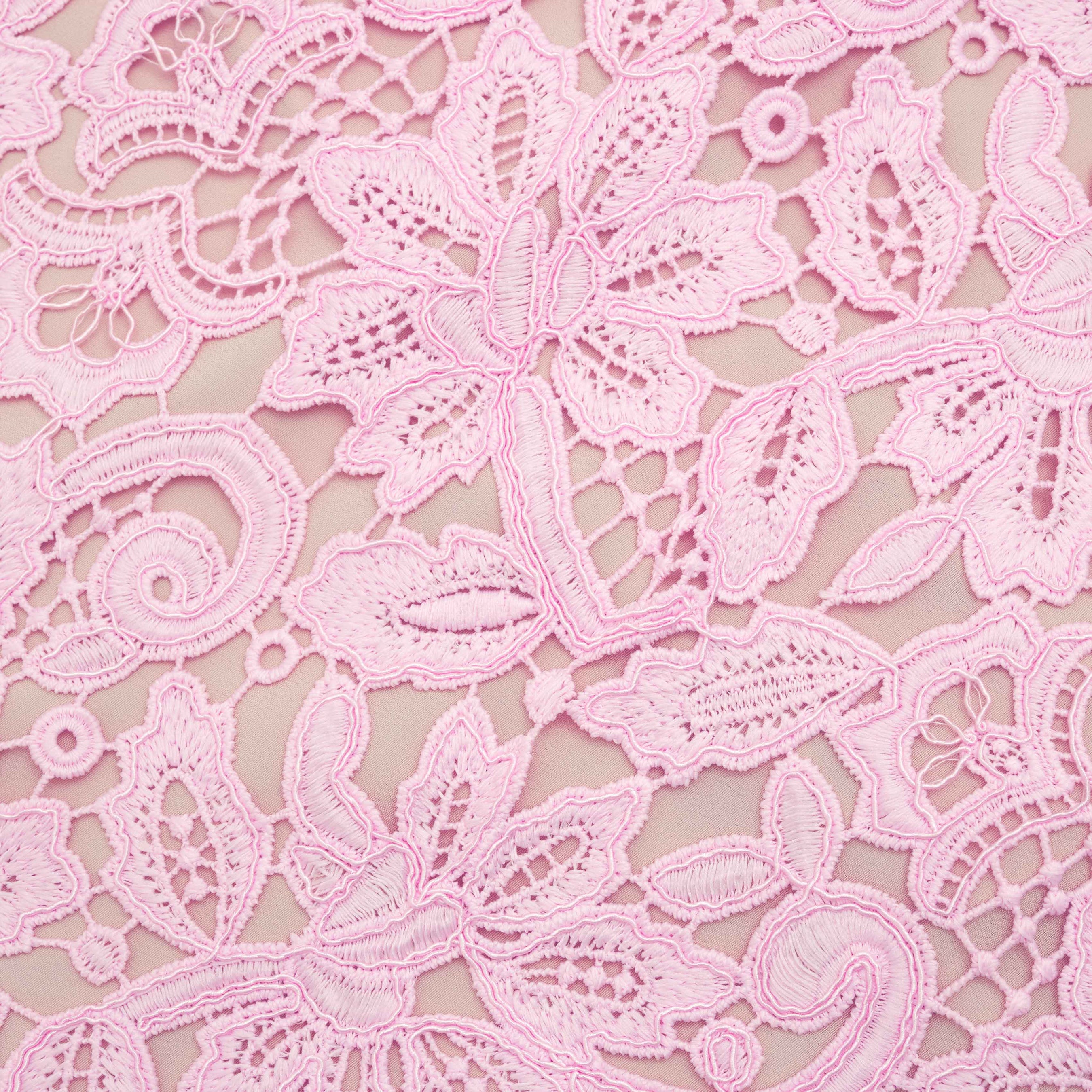 Pink Floral Lace Mini Dress – self-portrait