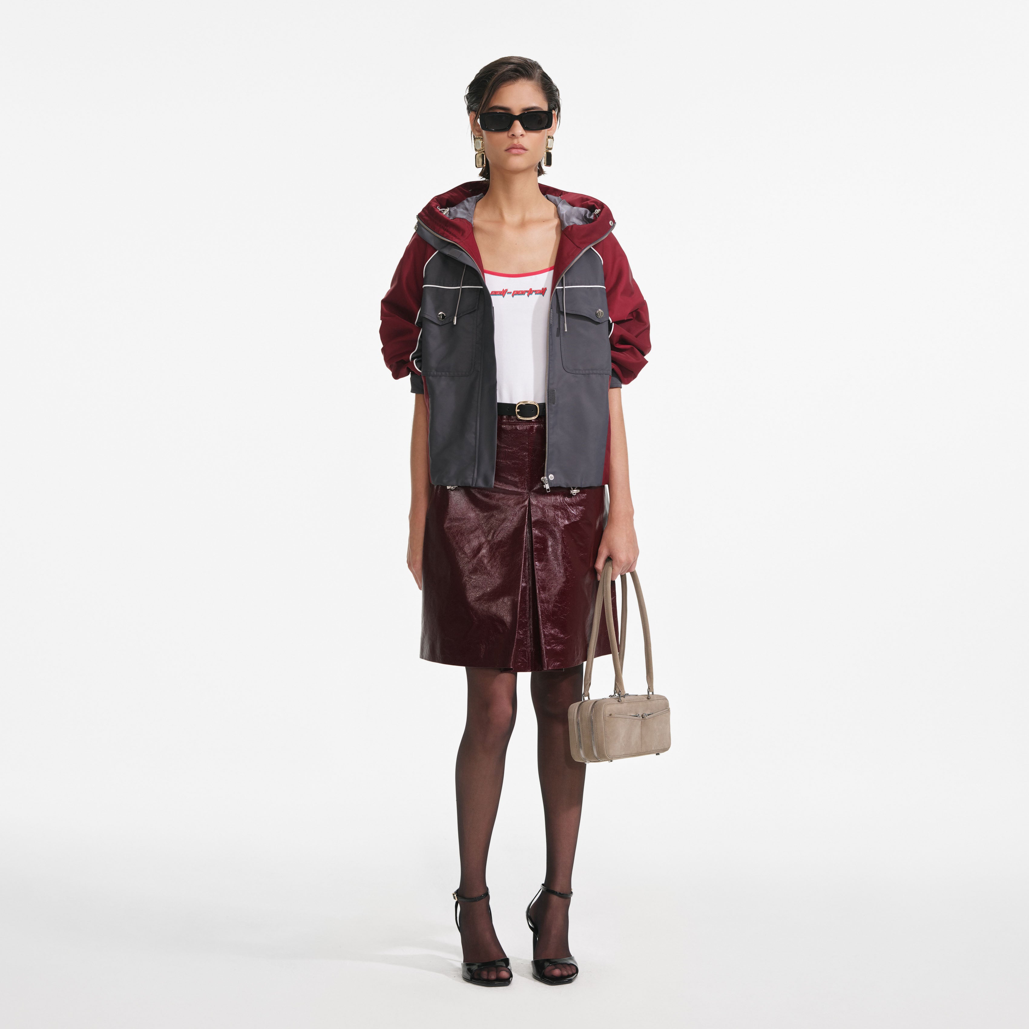 Dark Grey Nylon Windbreaker – self-portrait