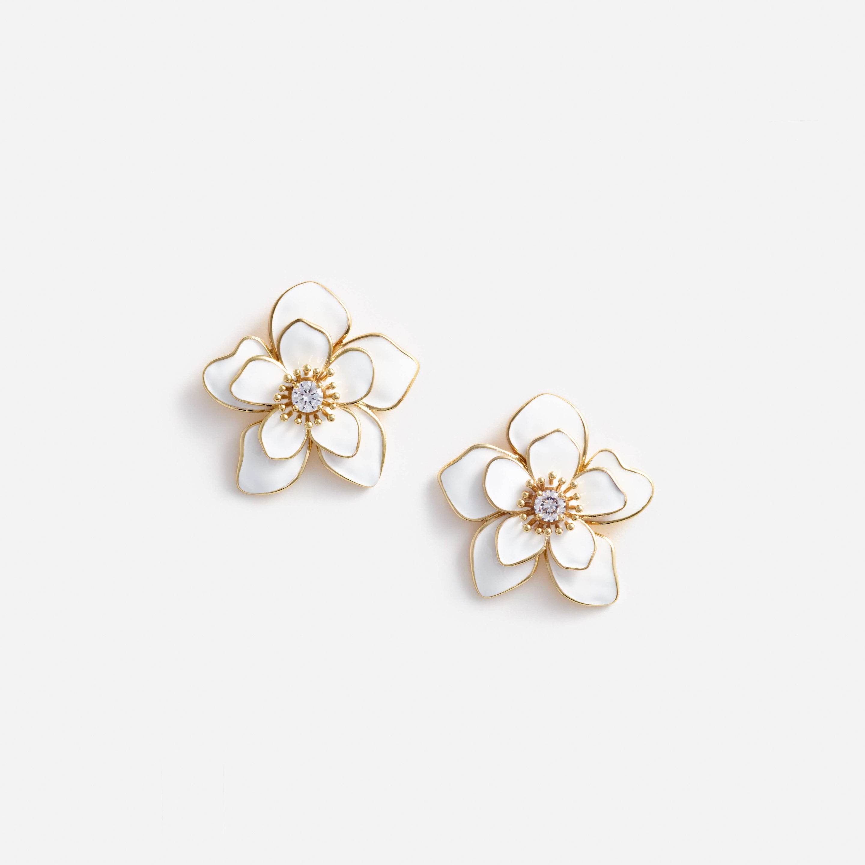 Enamel Flower Earrings – self-portrait