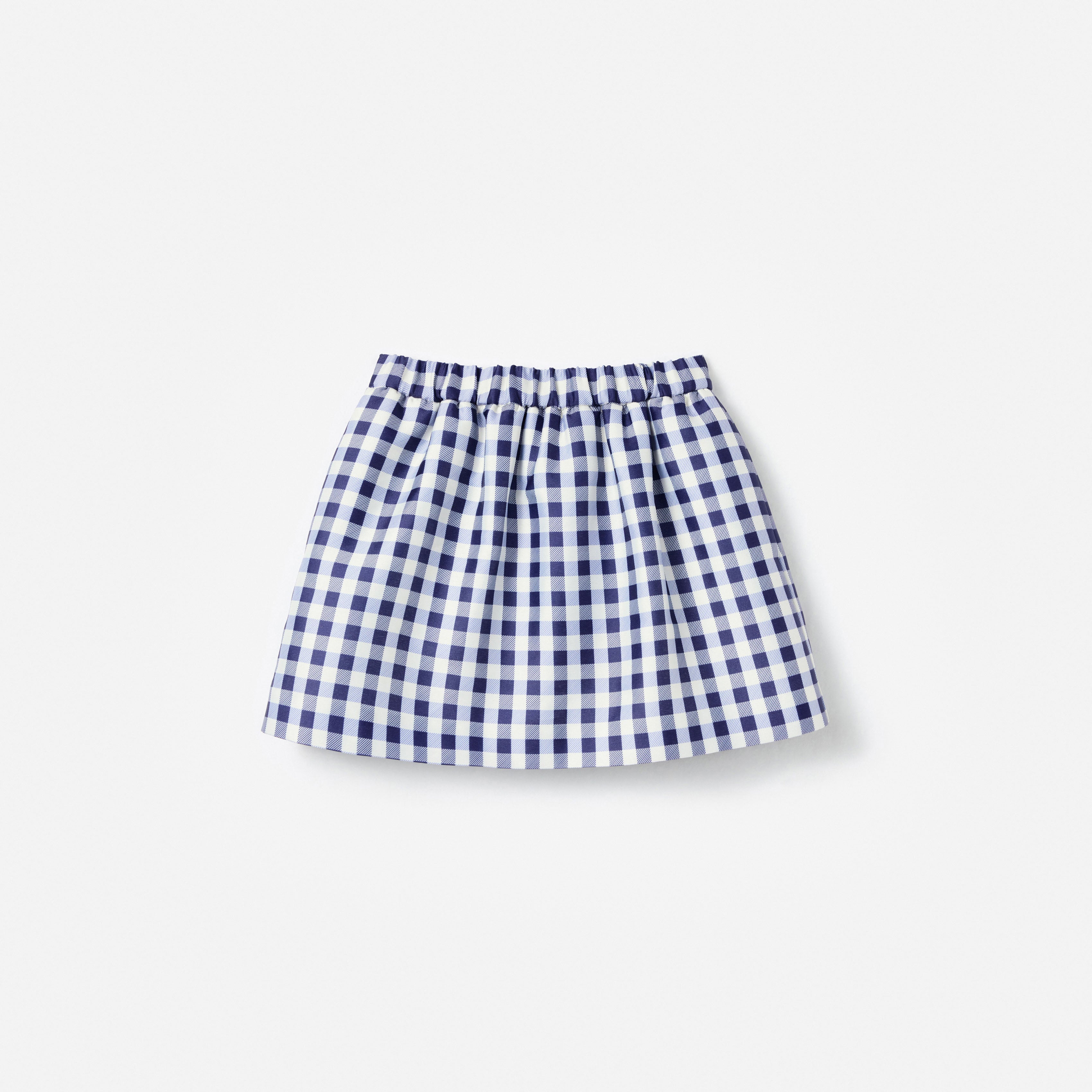 Navy Gingham Taffeta Skirt – self-portrait