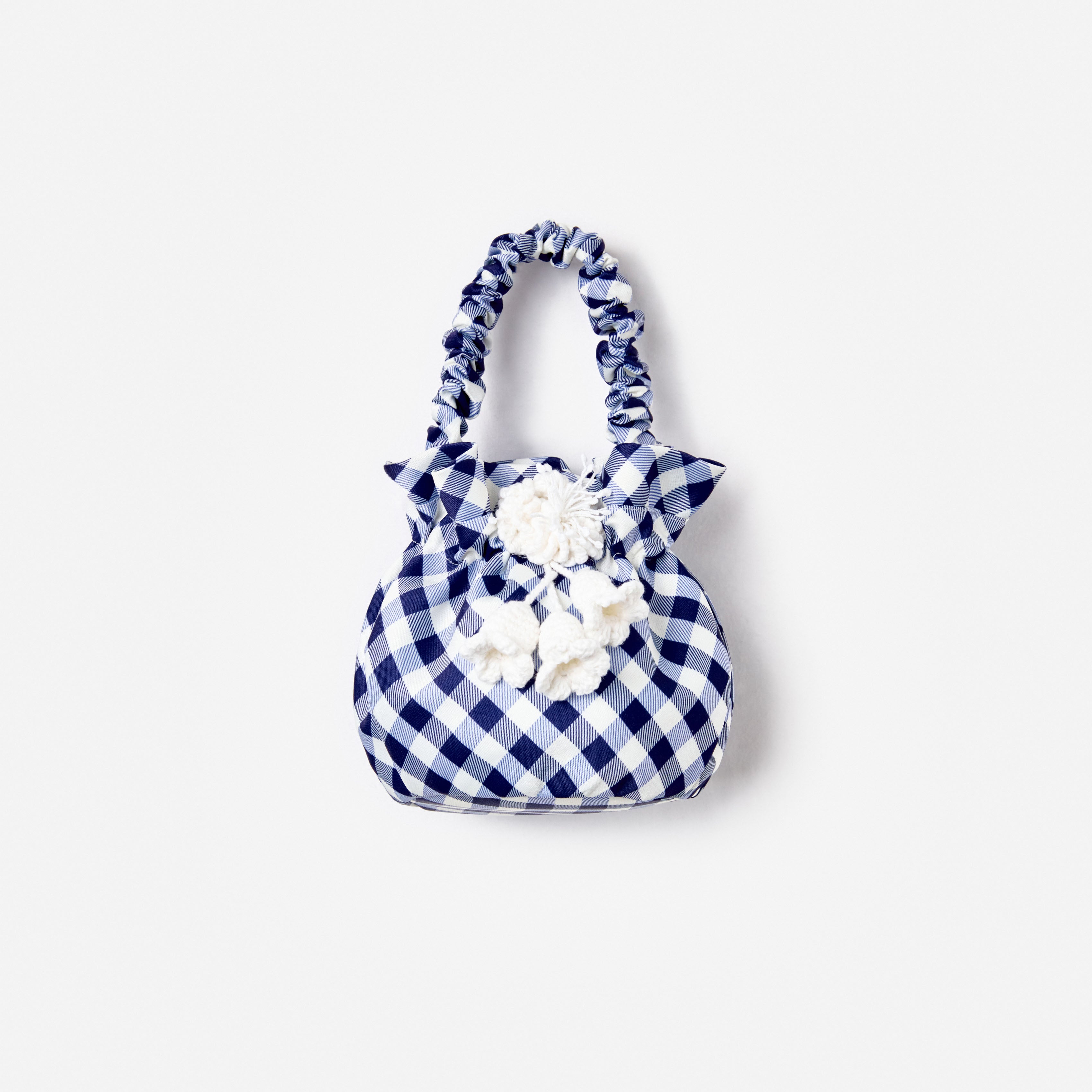 Navy Gingham Taffeta Bag – self-portrait