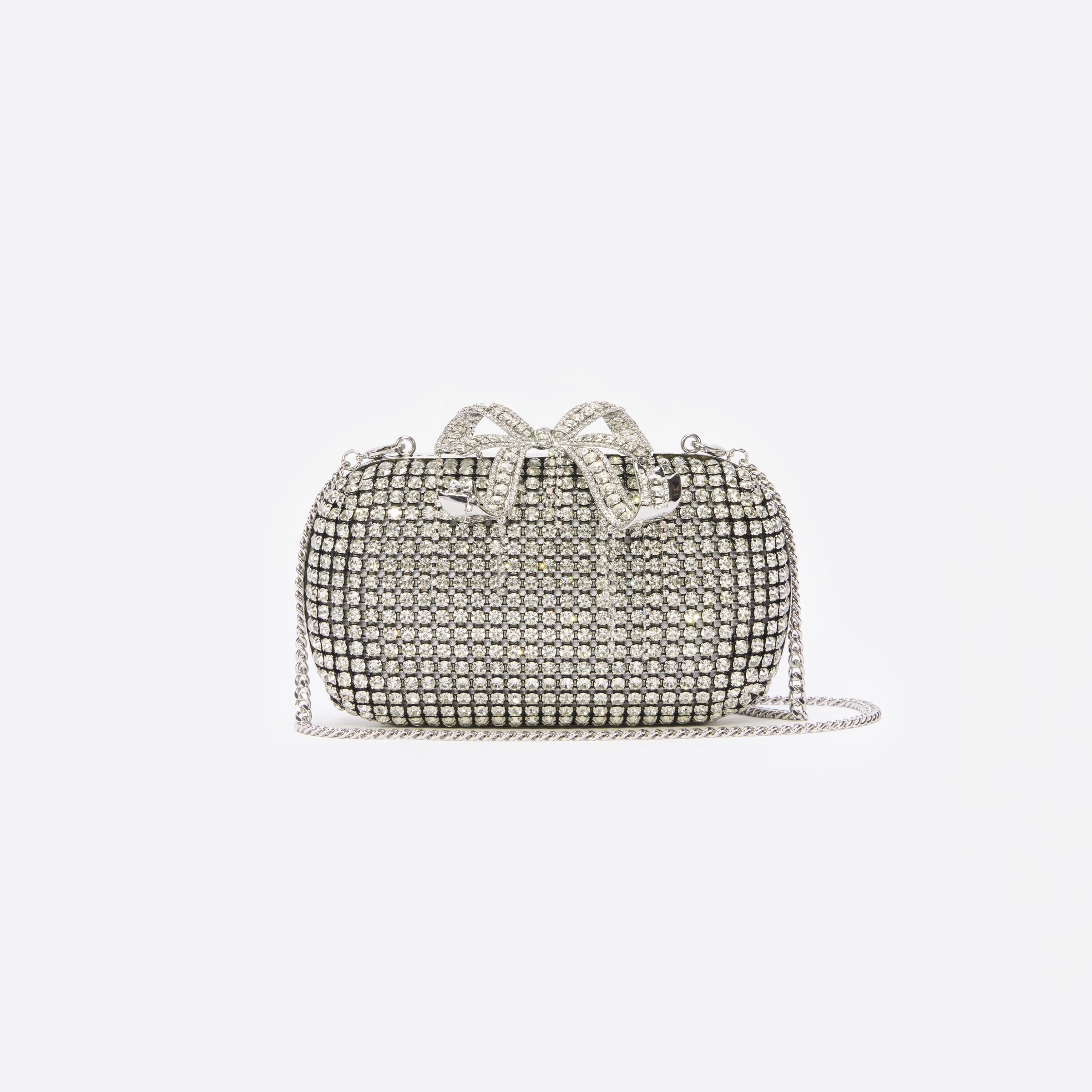 Silver Chainmail Clutch Bag – self-portrait