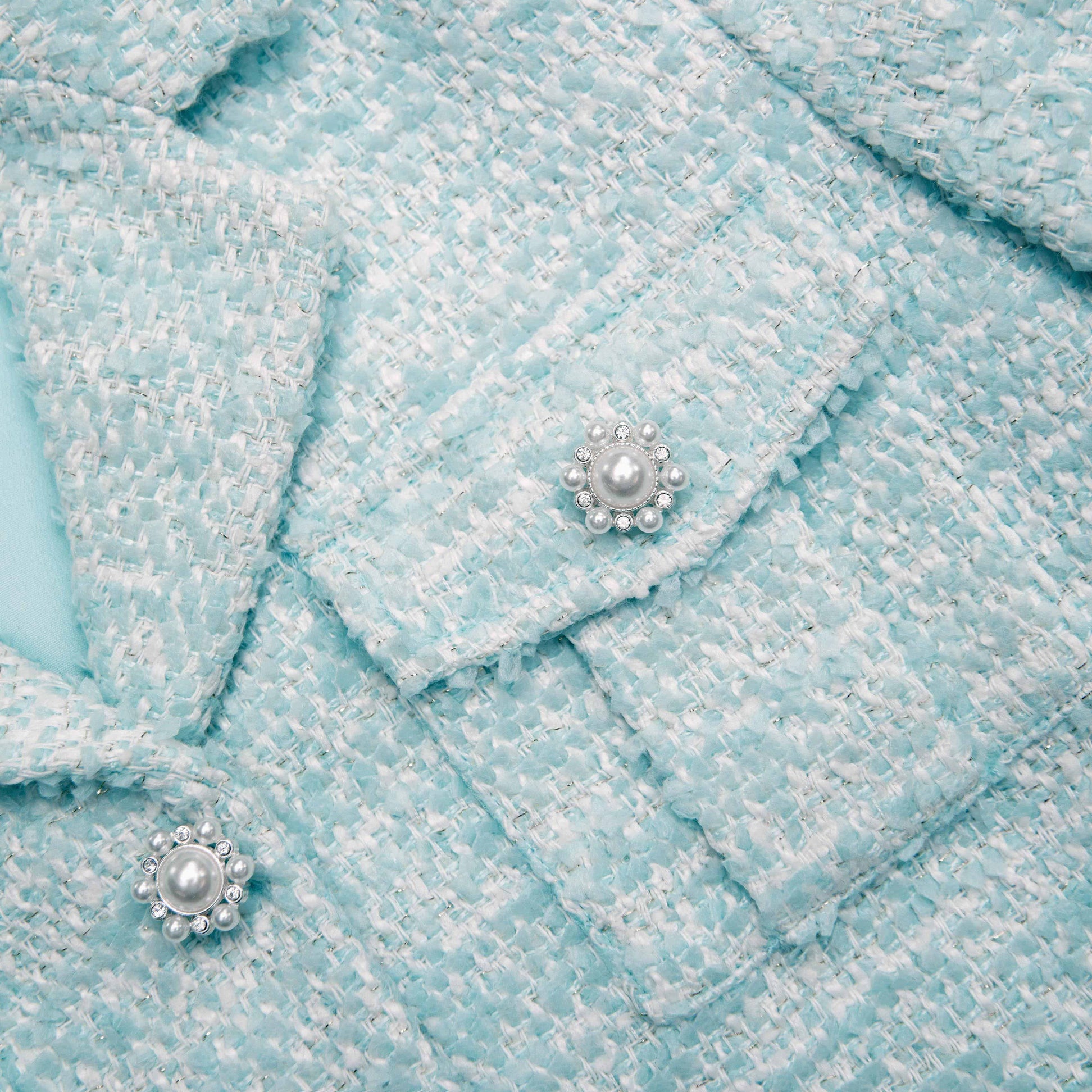 Blue Boucle Jacket – self-portrait