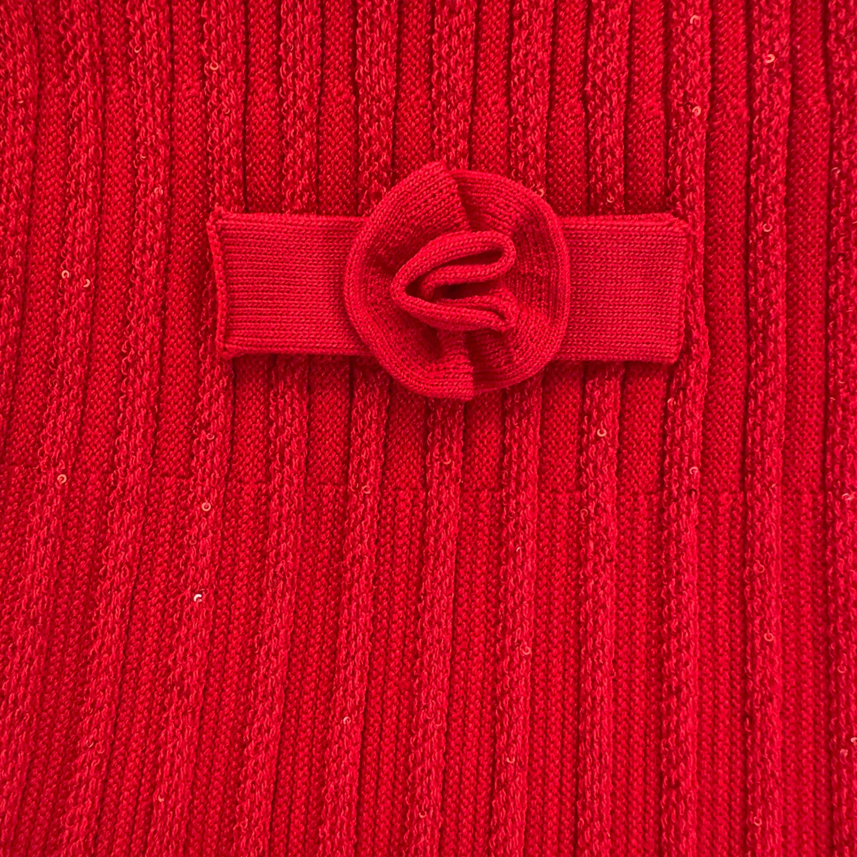 Red Ribbed Knit Skirt – self-portrait