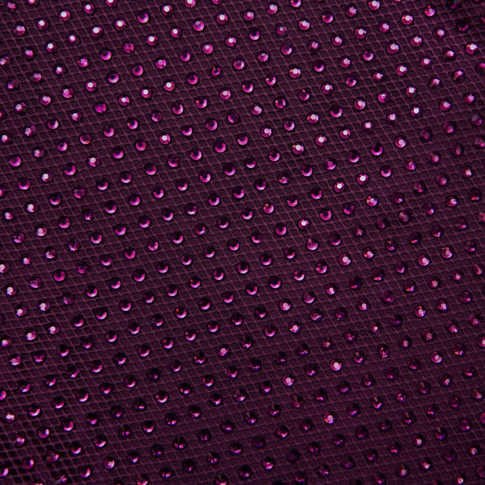 Burgundy Rhinestone Fishnet Midi Dress – self-portrait