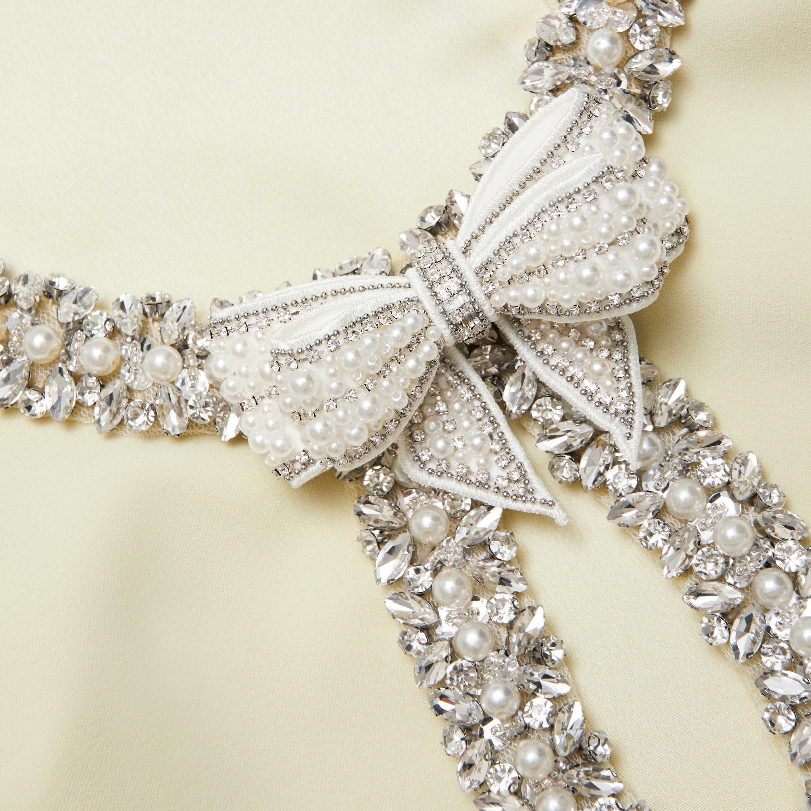 Yellow Crepe Bow Mini Dress – self-portrait