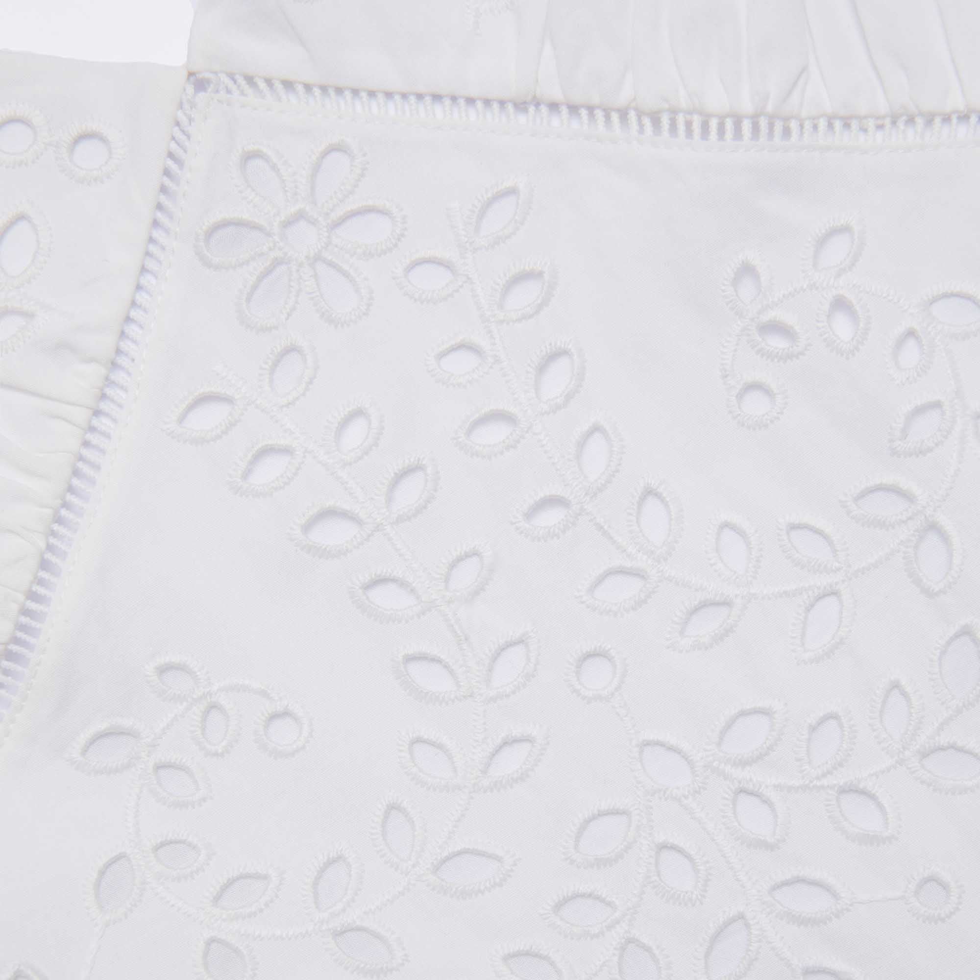 White Cotton Embroidered Maxi Dress – self-portrait