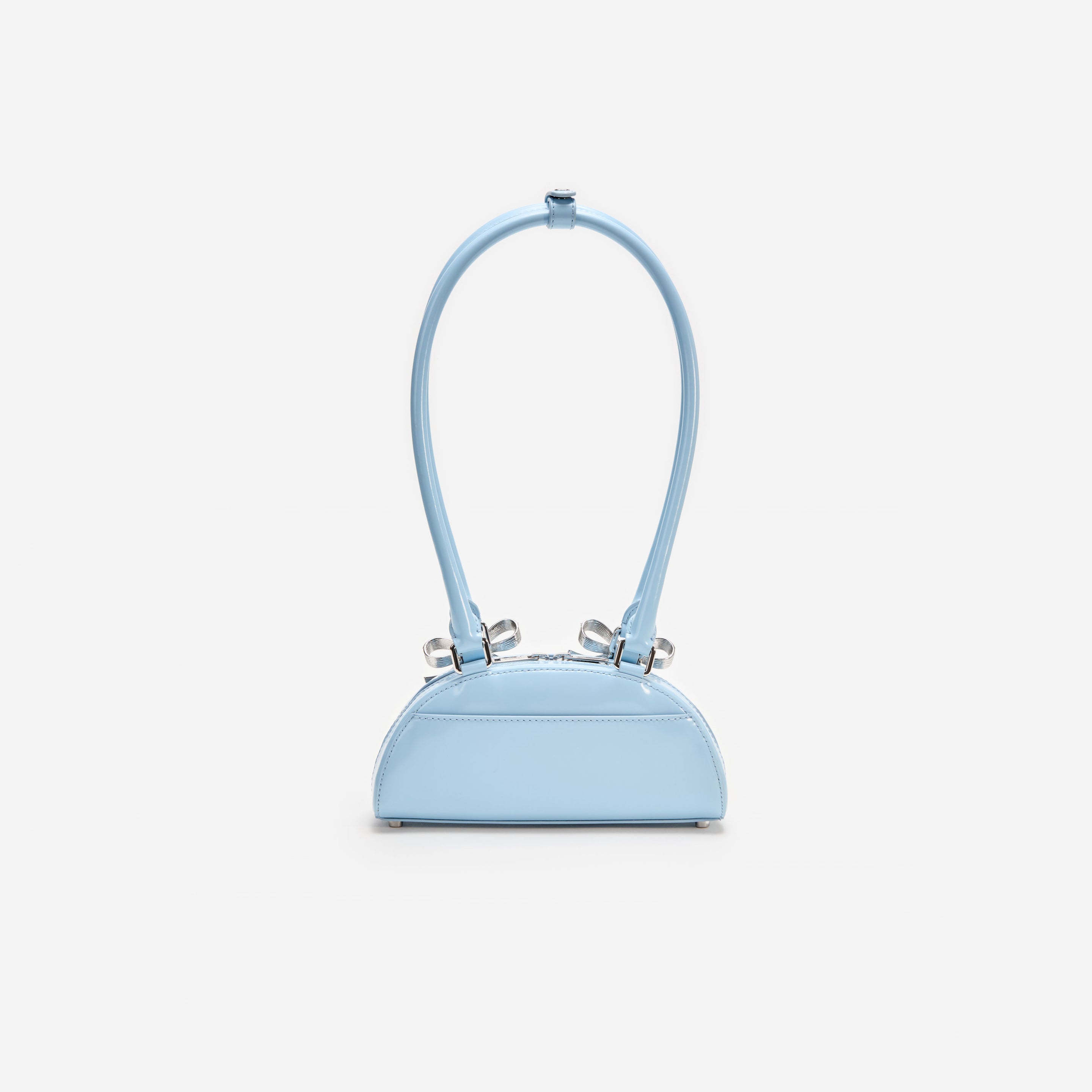 Blue Leather Curved Mini Shoulder Bag – self-portrait