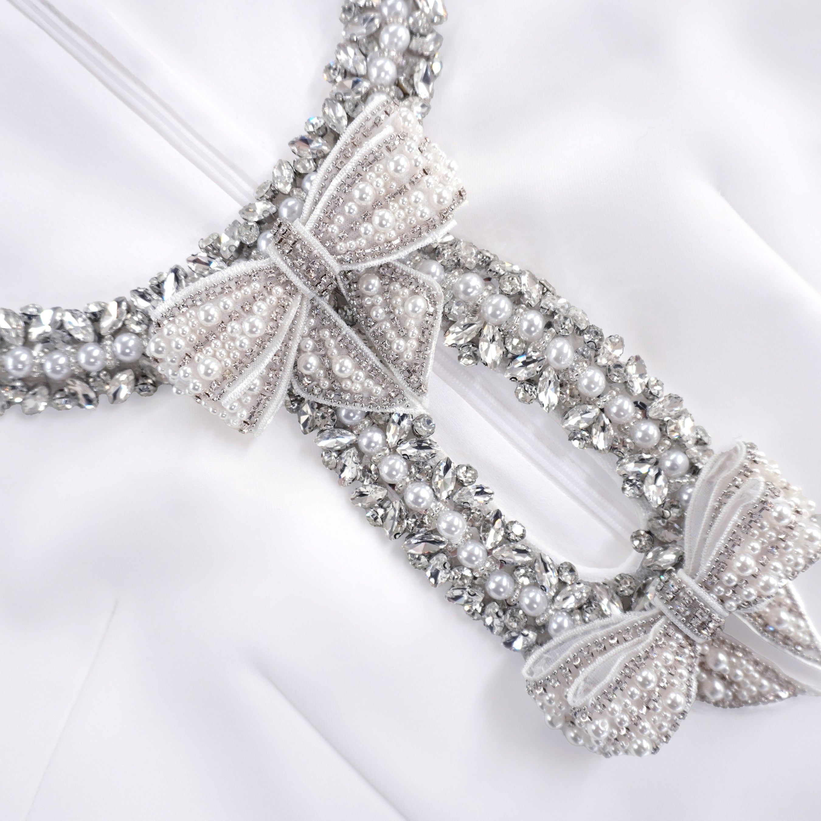 White Crepe Bow Midi Dress – self-portrait