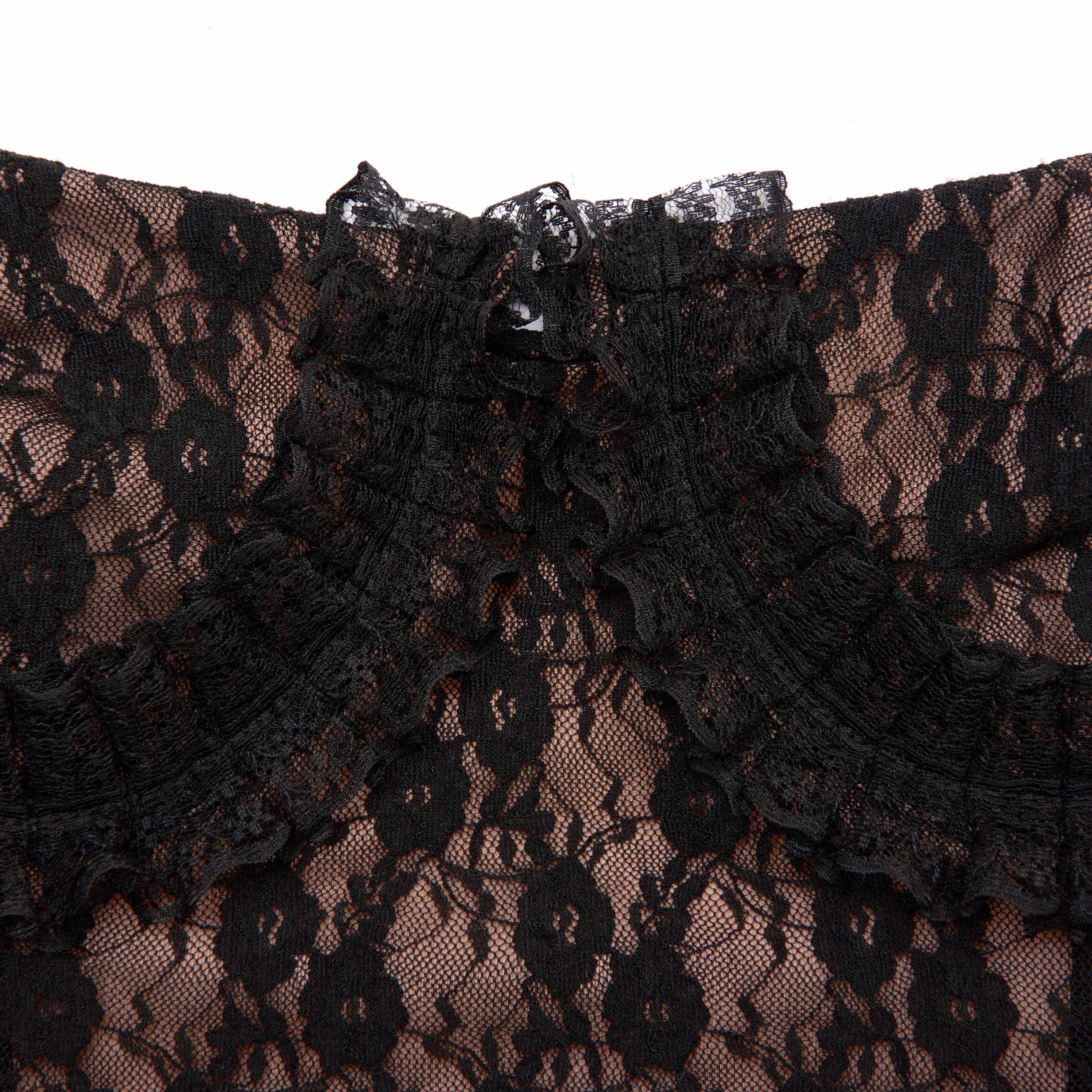 Black Lace Ruffle Top – self-portrait