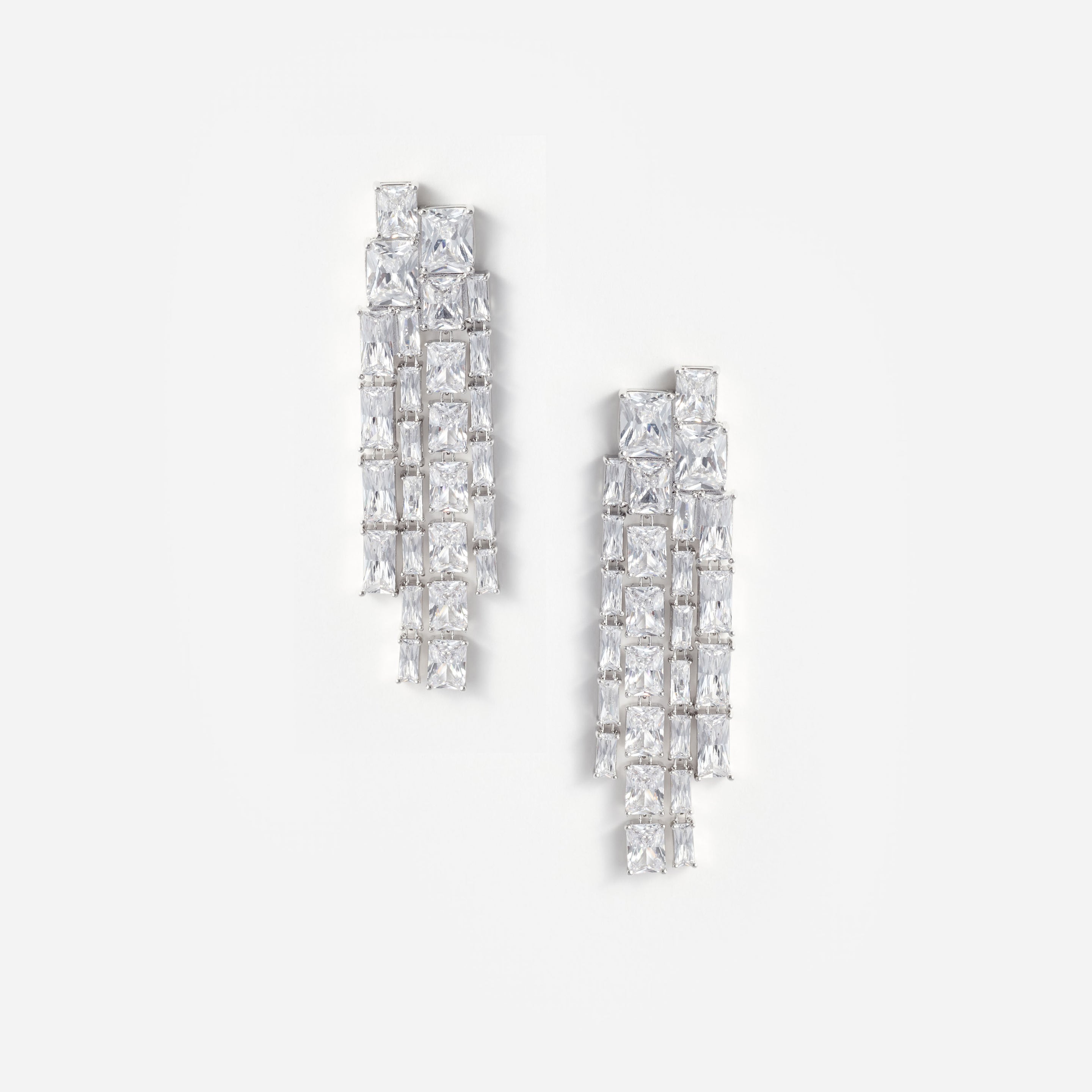 Square Crystal Dangle Earrings – self-portrait