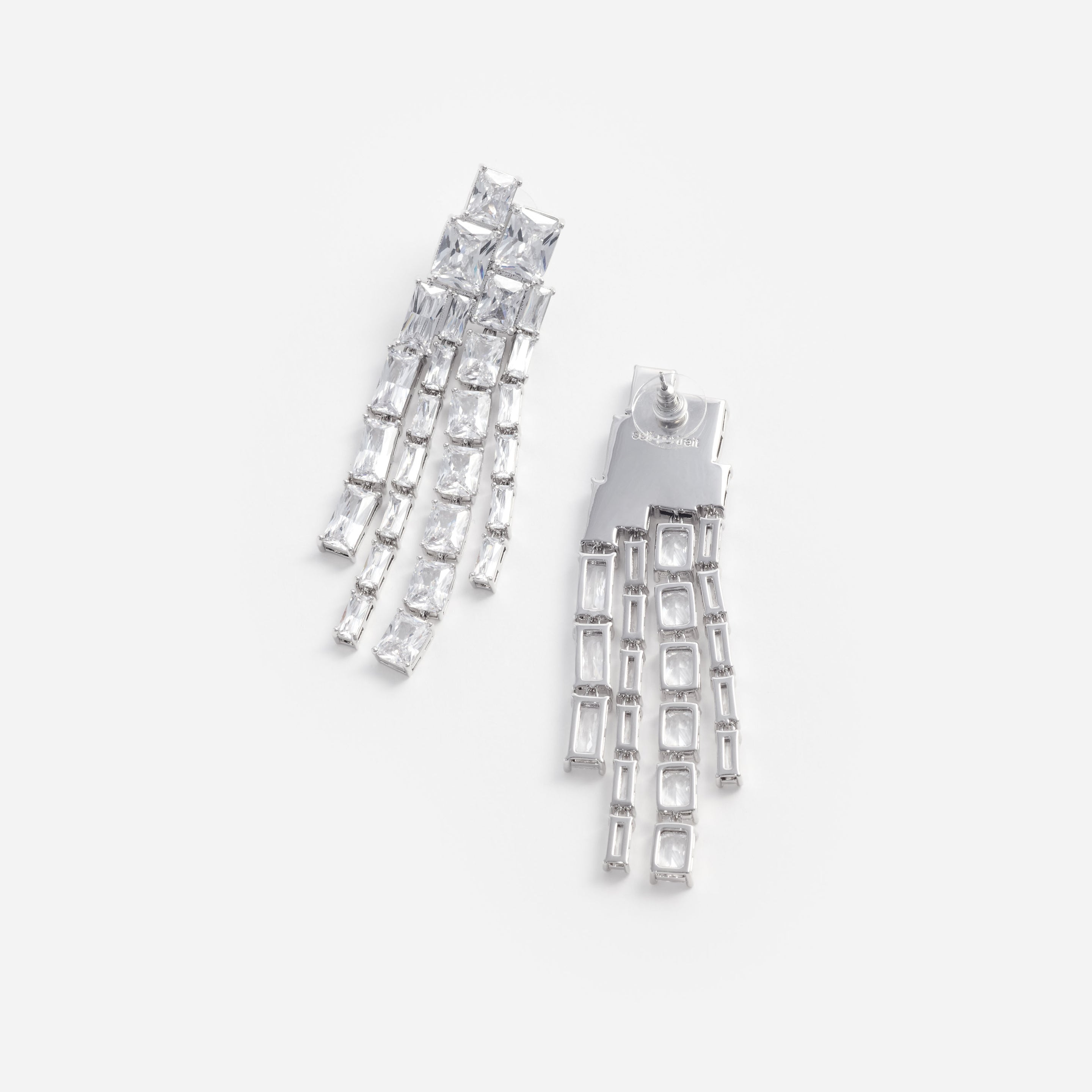 Square Crystal Dangle Earrings – self-portrait