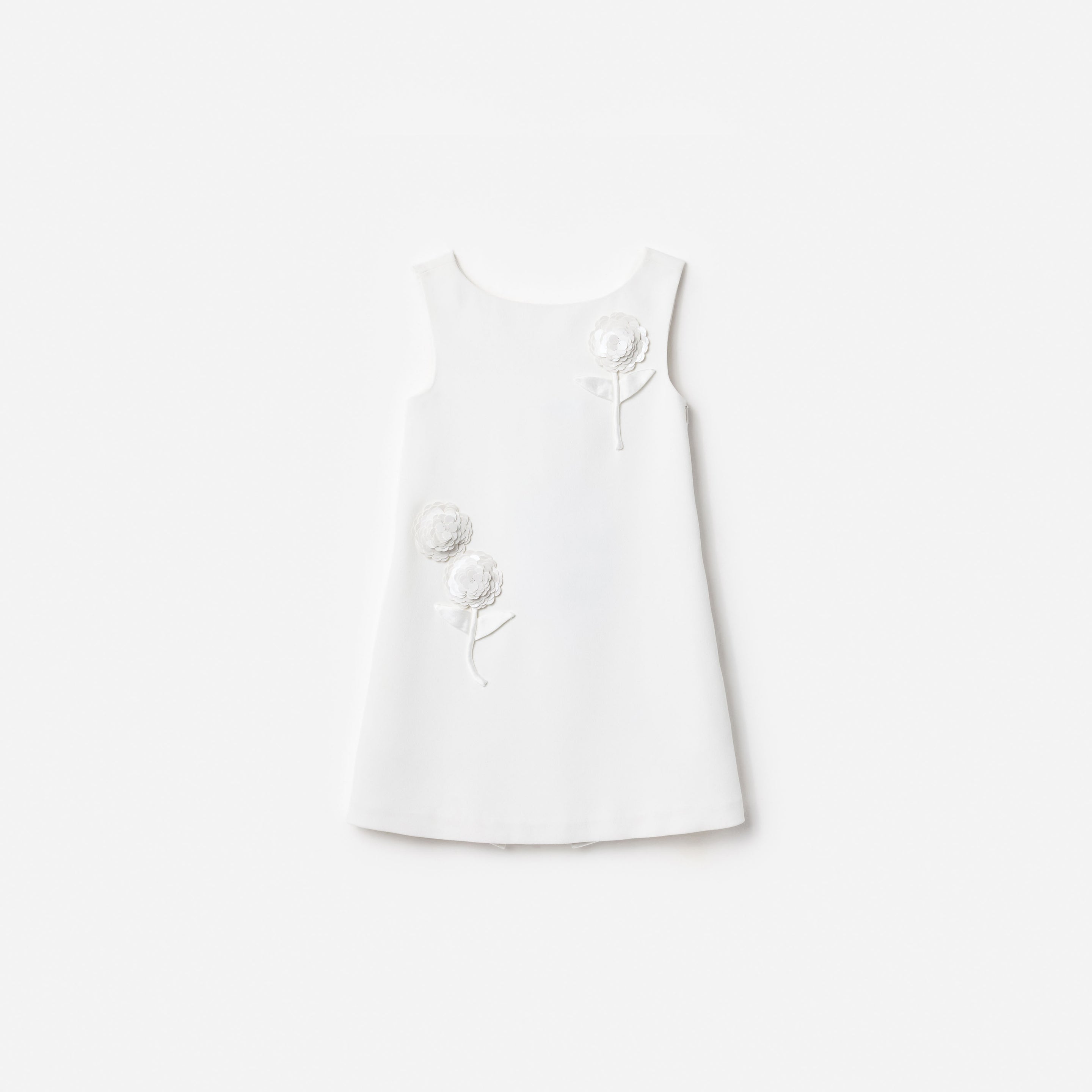 White Crepe Sequin Flower Dress – self-portrait