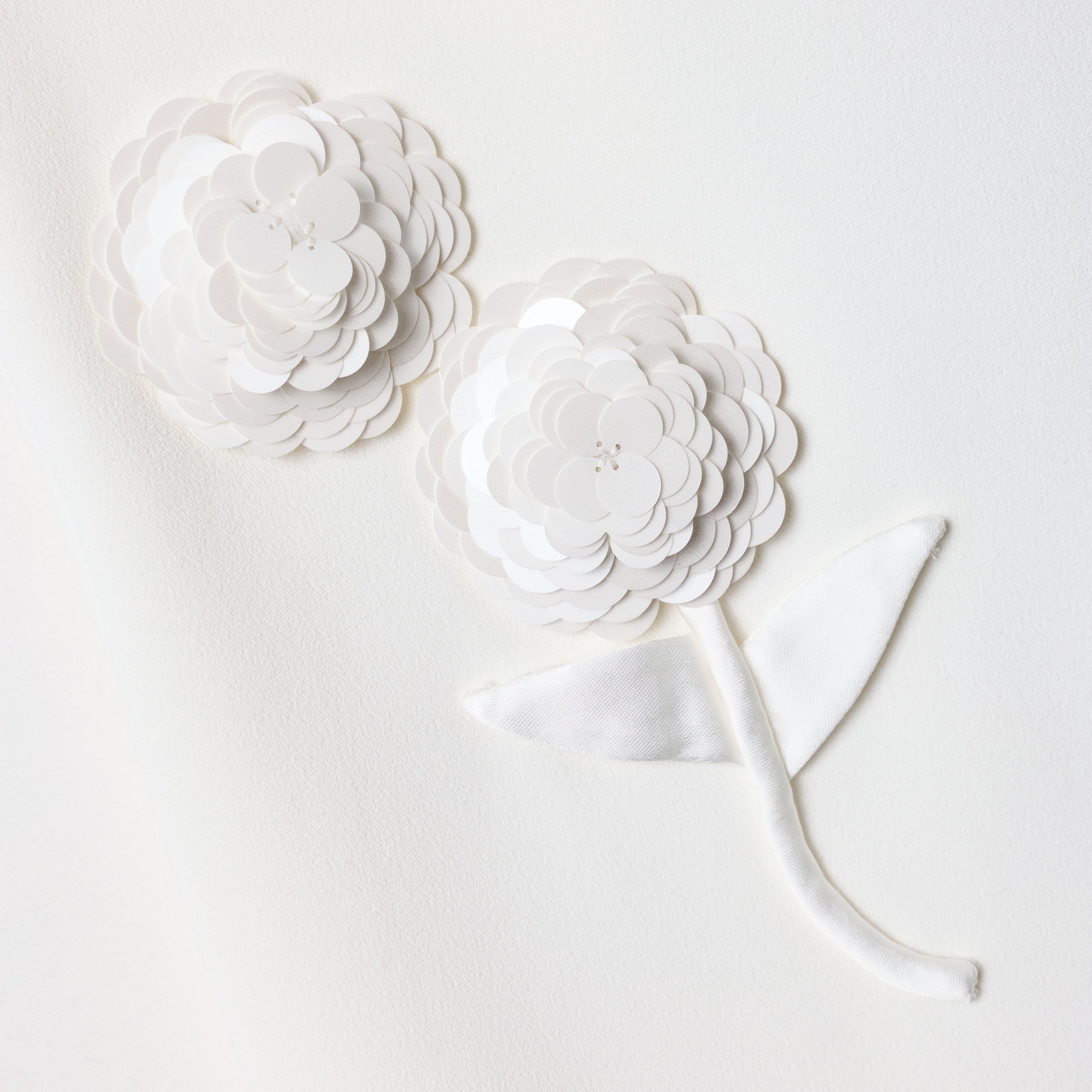 White Crepe Sequin Flower Dress – self-portrait