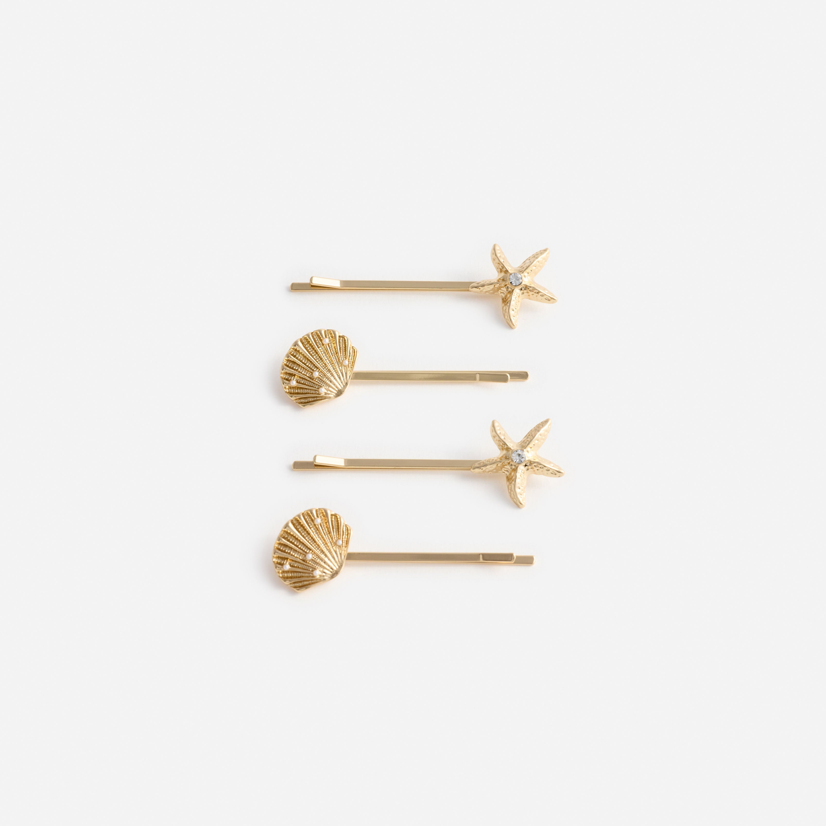 Gold Shell Hair Slides – self-portrait